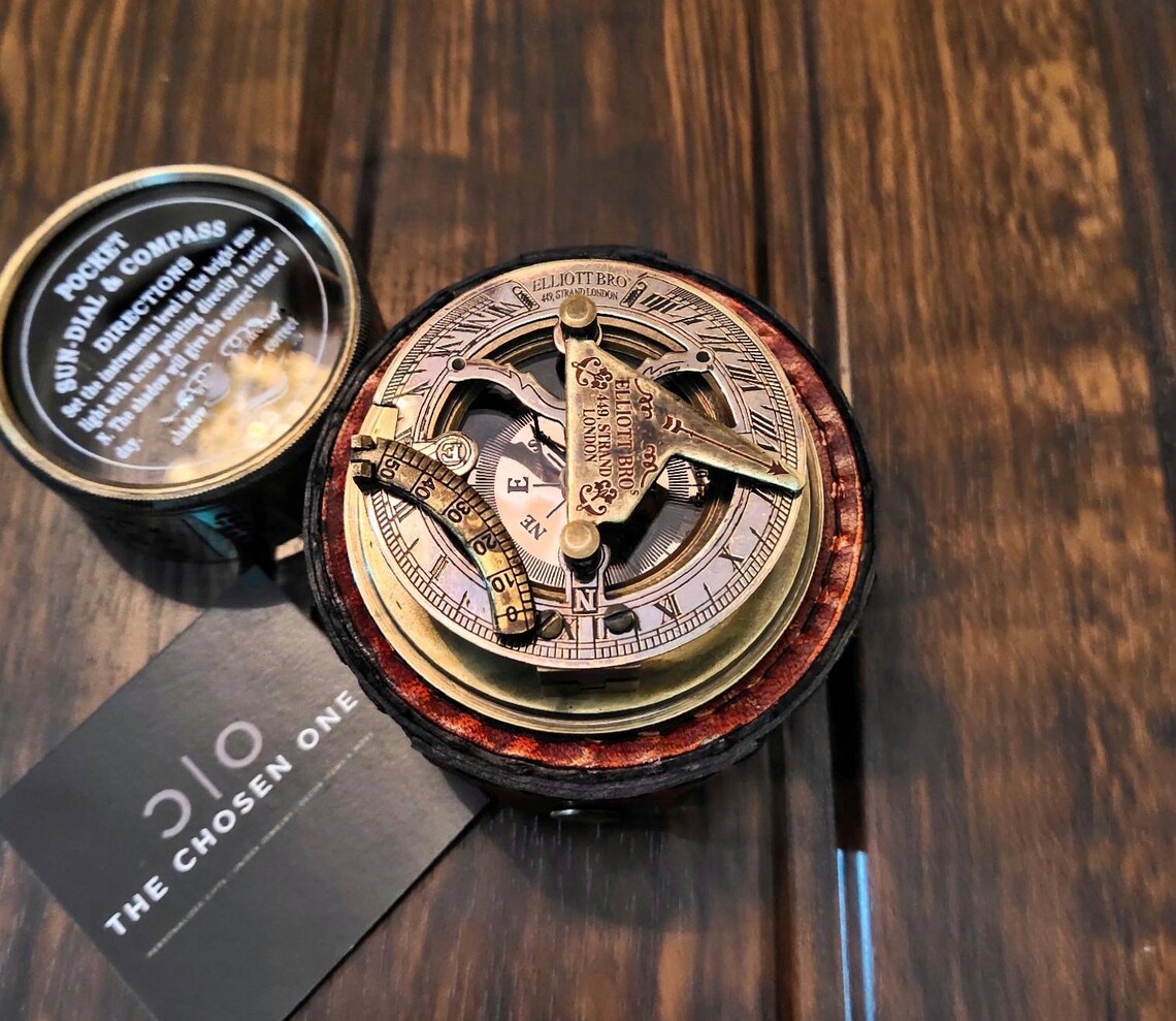 Working Compass Brass Sundial Handmade Nautical Sundial | Etsy