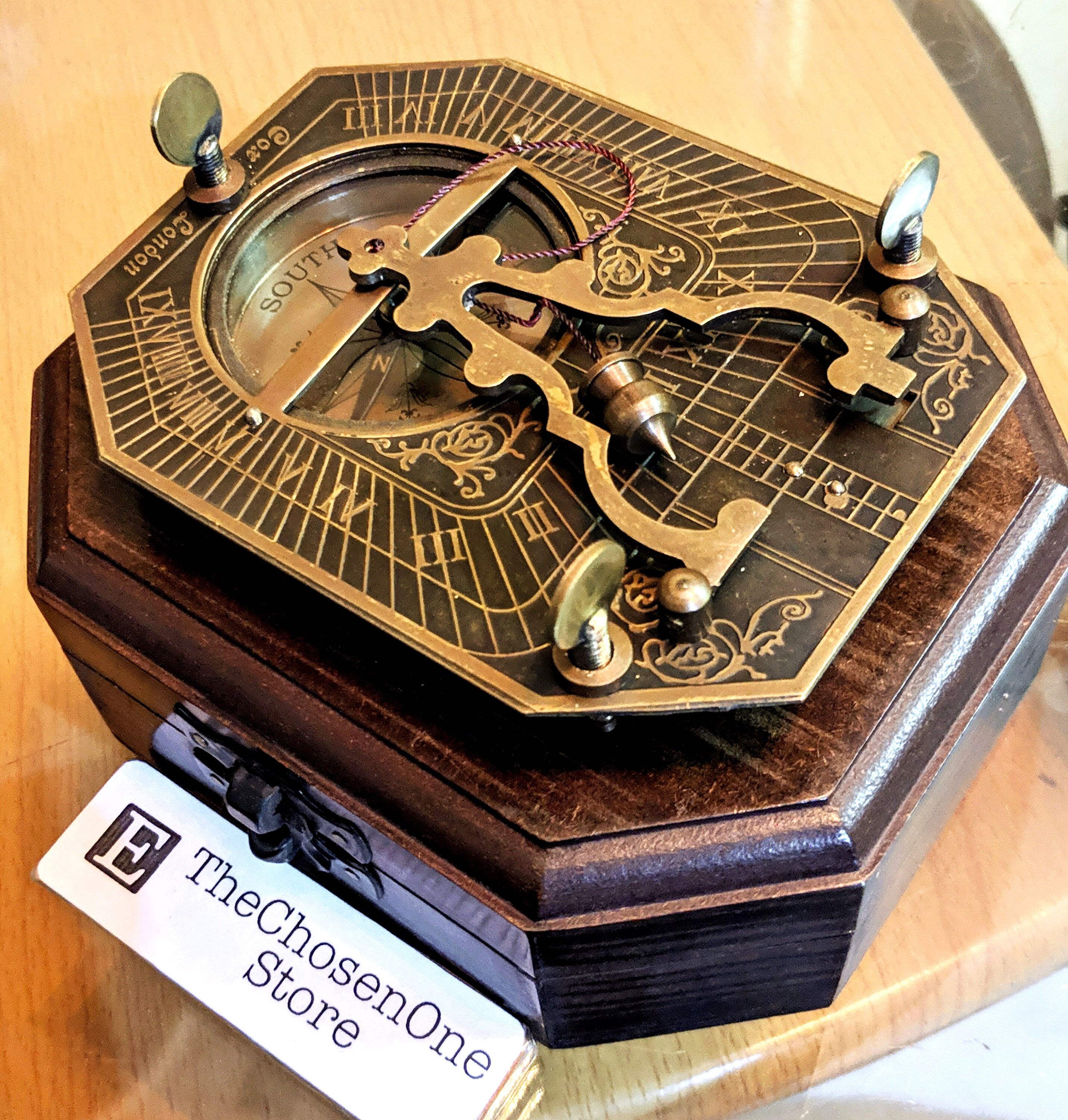 Handmade Brass Pendulum Sundial Compass Engraved Sundial - Etsy