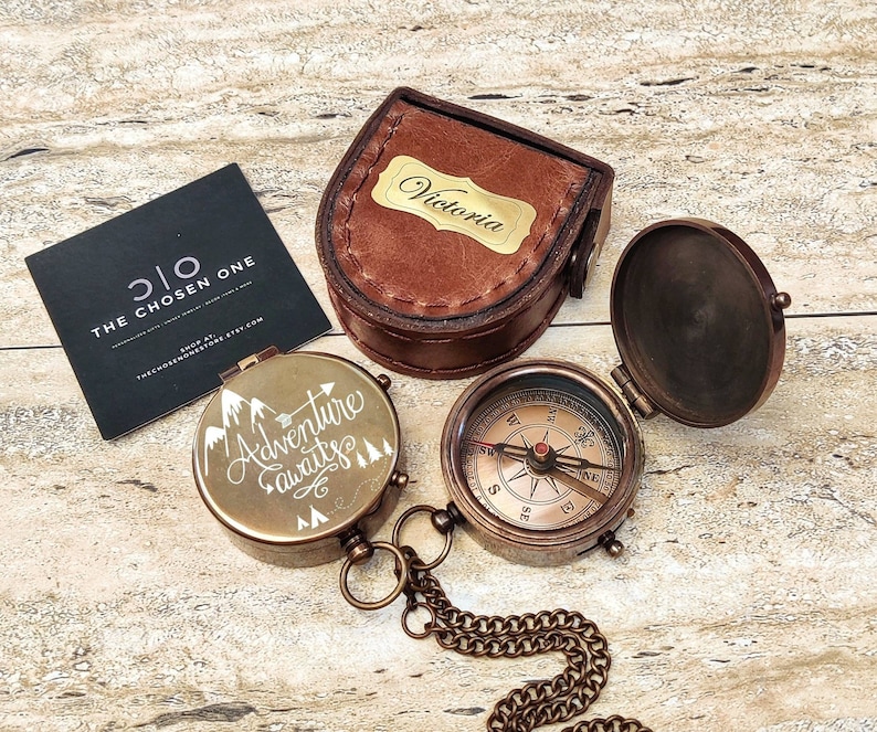 Personalized Brass Compass, Christmas Gift Compass, Working Compass ...