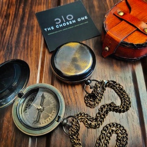 Personalized Brass Compass, Vintage Finish, Locket Compass ...