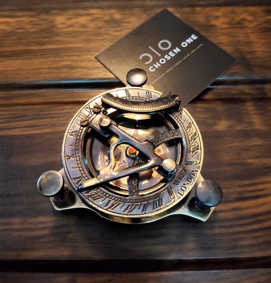 Personalized Gift Sundial Compass, Antique Finish, Working Sundial ...