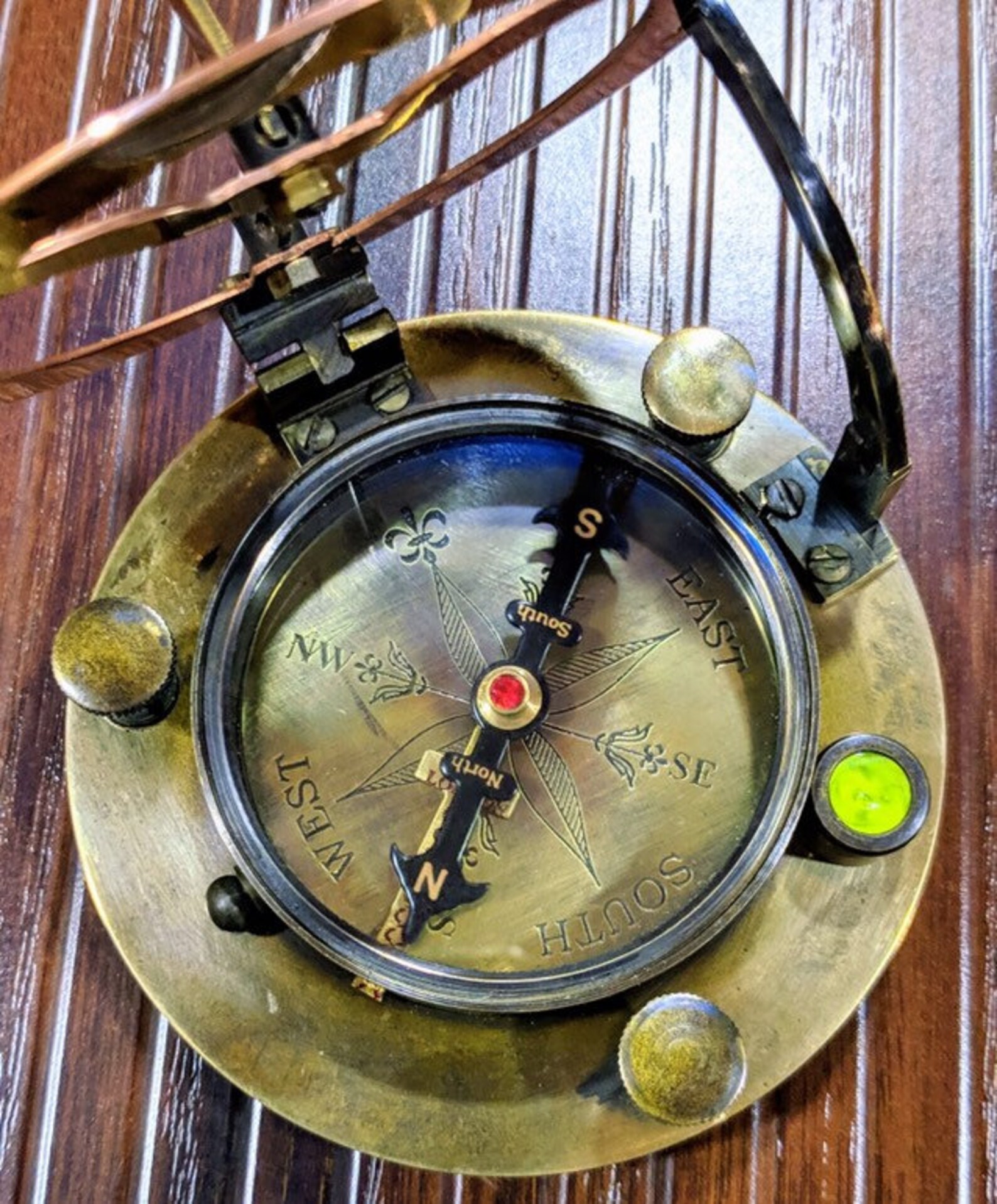 Full Handmade Sundial Compass Brass Nautical Collectible Gift | Etsy