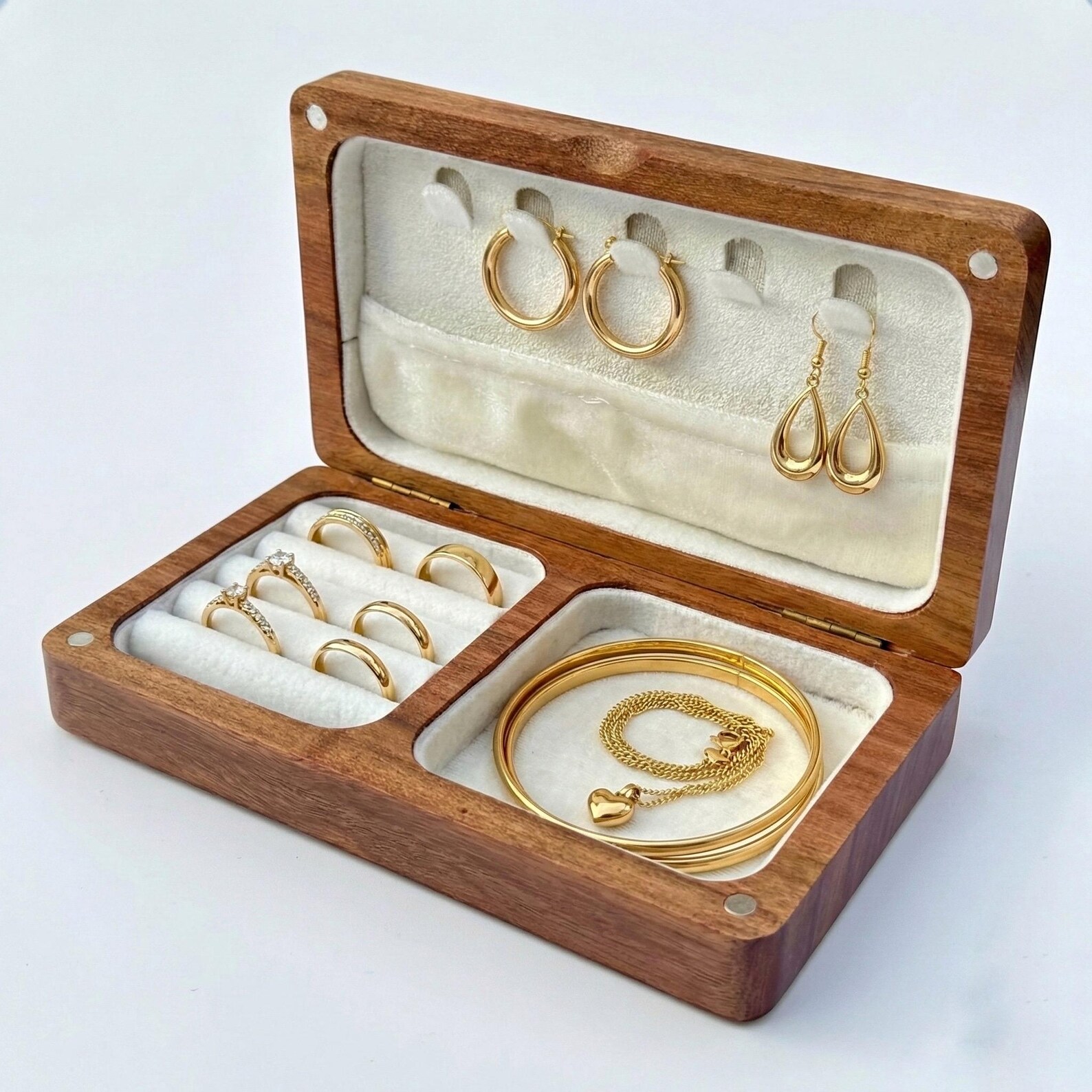 Personalized Wooden Jewelry Box Engrave Gift, Rosewood Jewelry Box ...