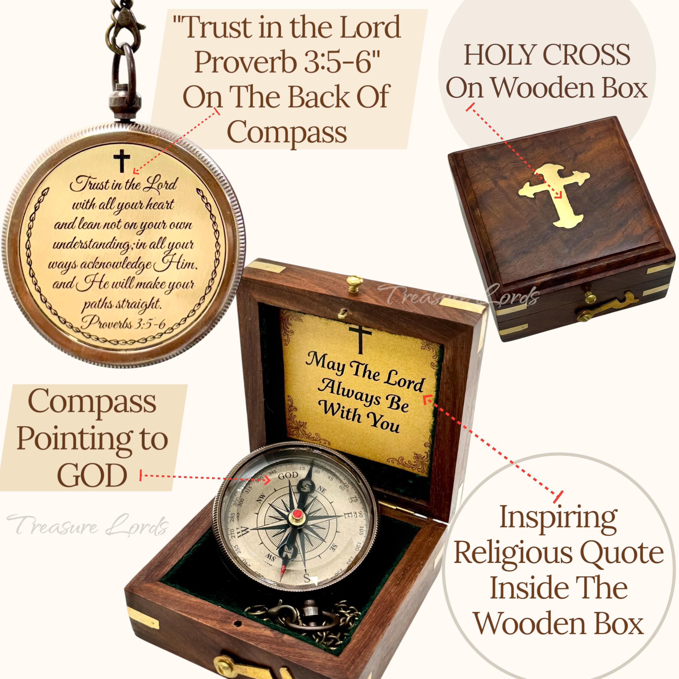 Trust in the Lord Compass, Christmas Gift Compass, Working Compass ...