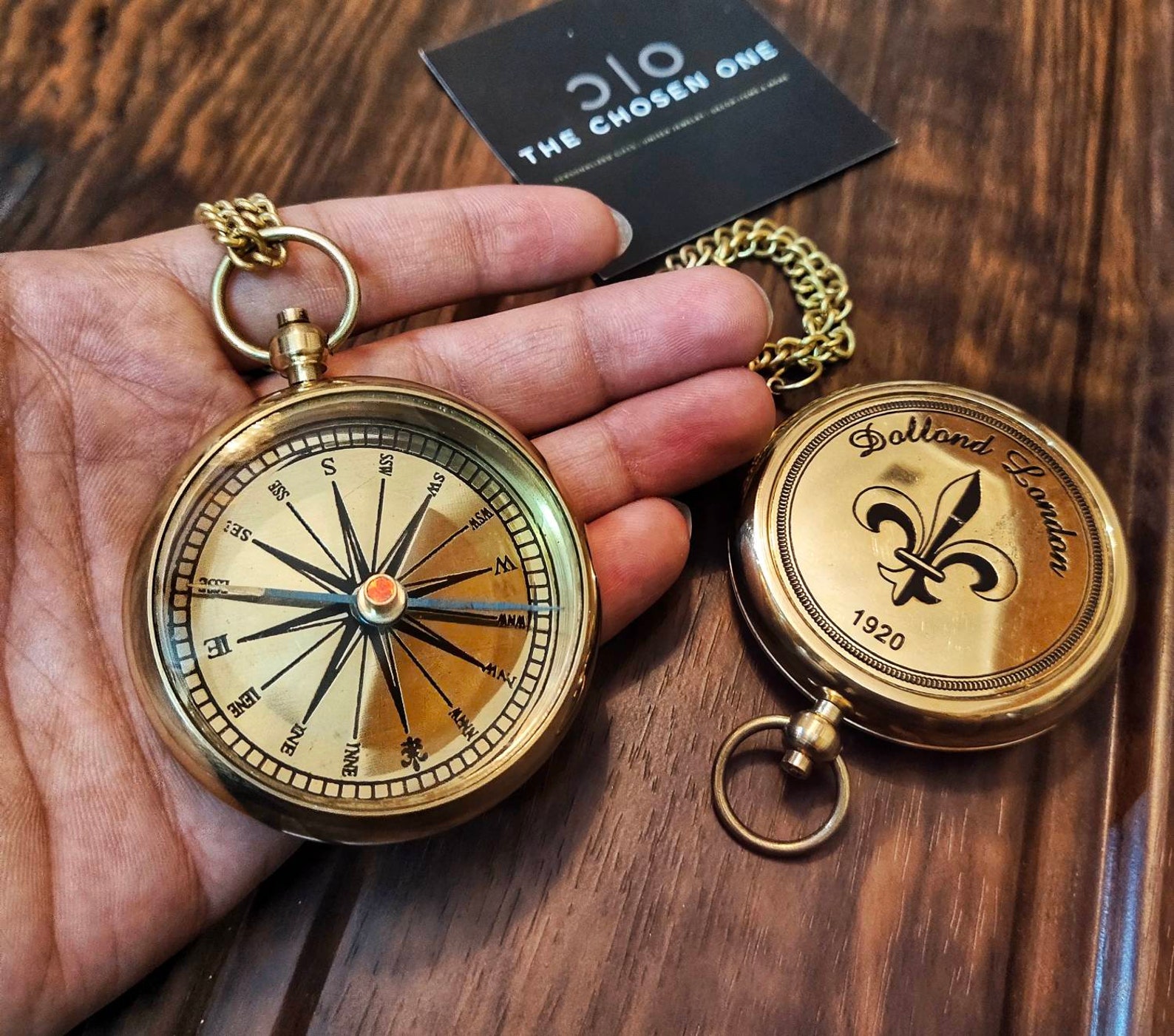 Brass Compass Engraved Pocket Compass Brass Nautical Compass W Etsy