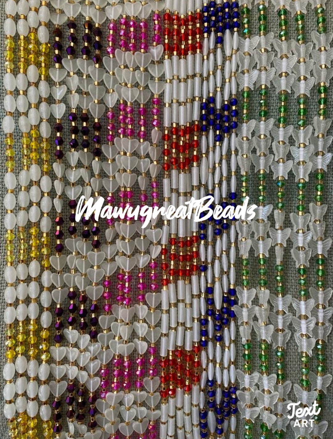 Glow in Dark Beads W/ Crystals/ Wholesale Waist Beads/ Crystal Waist ...