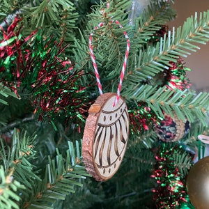 Christmas Wood Burned Ornament, Tree Ornament, Bulb Ornaments, Merry ...
