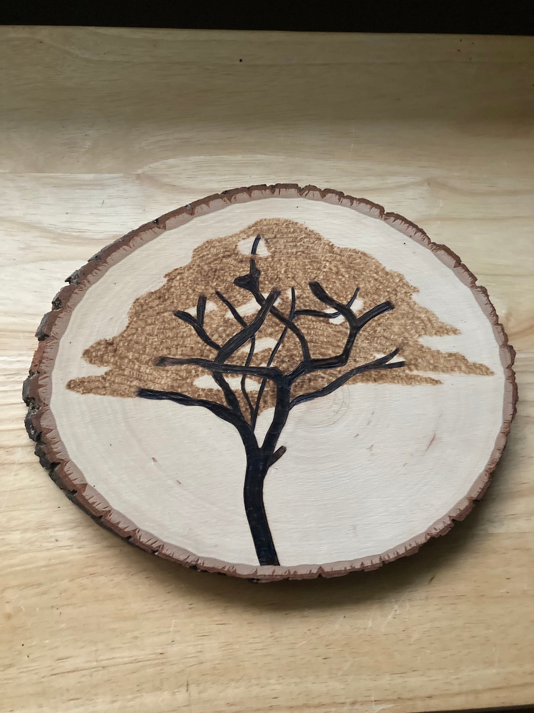Wood Burn African Tree, African Wall Art, African Savannah Art ...
