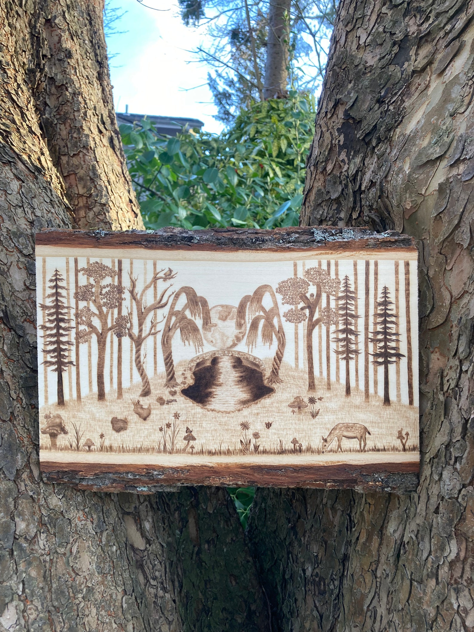 Forest Wall Art, Whimsical Art, Nature Wall Art, Wood Burning Art ...
