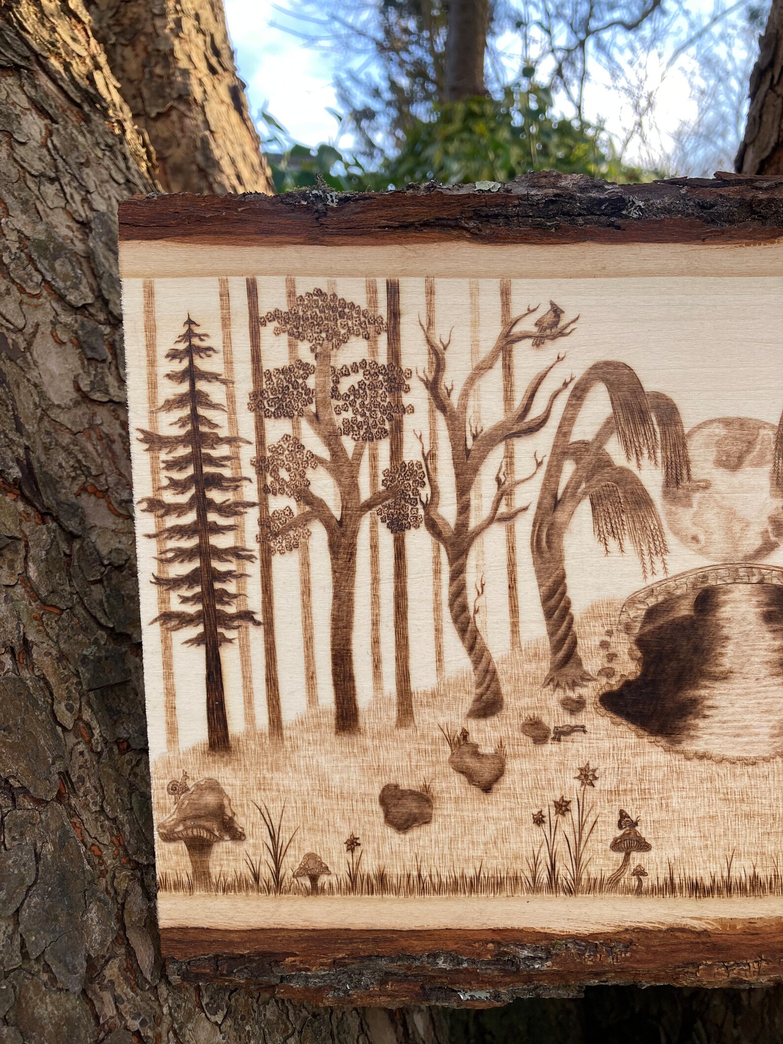 Forest Wall Art, Whimsical Art, Nature Wall Art, Wood Burning Art ...