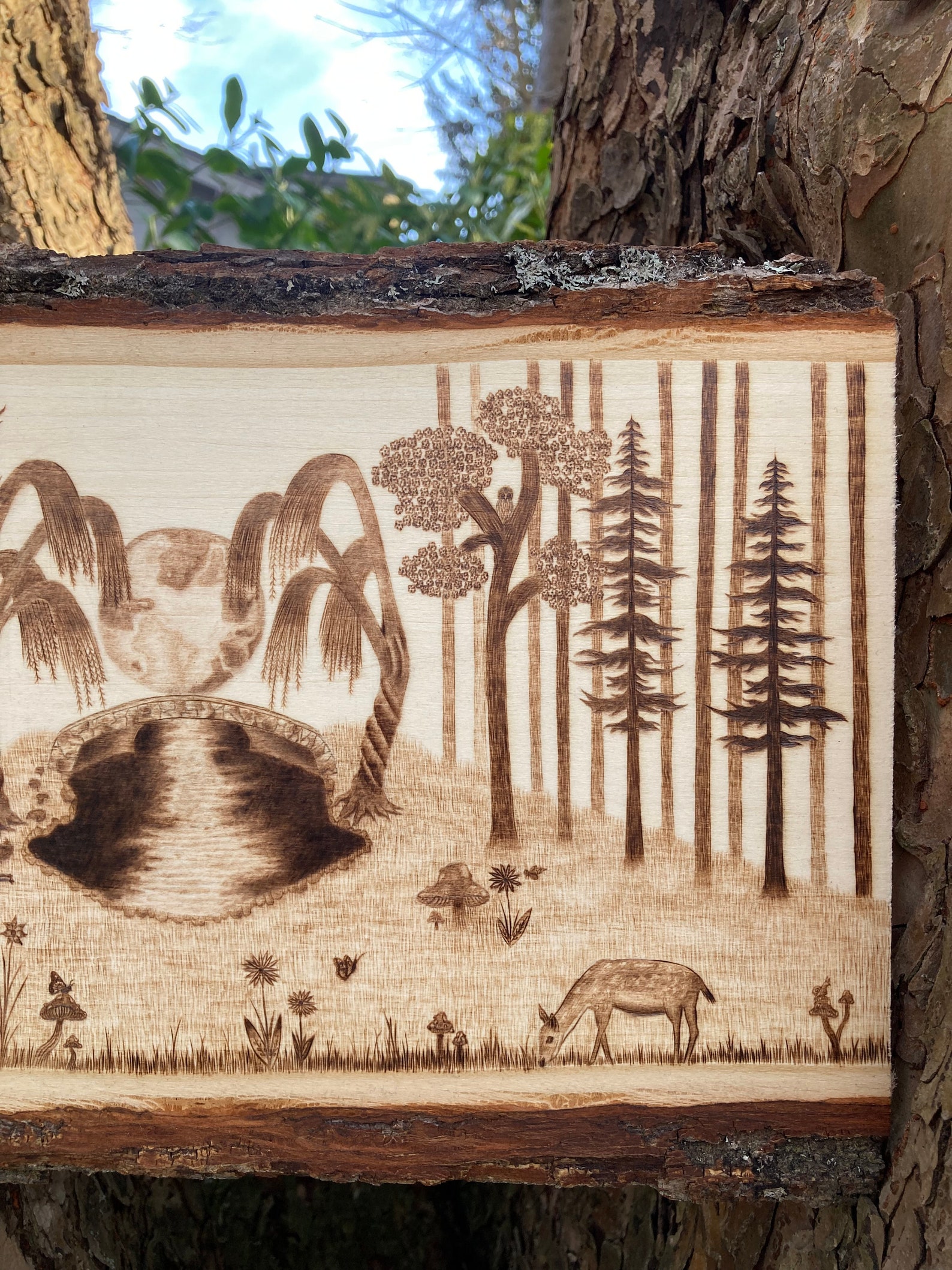 Forest Wall Art, Whimsical Art, Nature Wall Art, Wood Burning Art ...