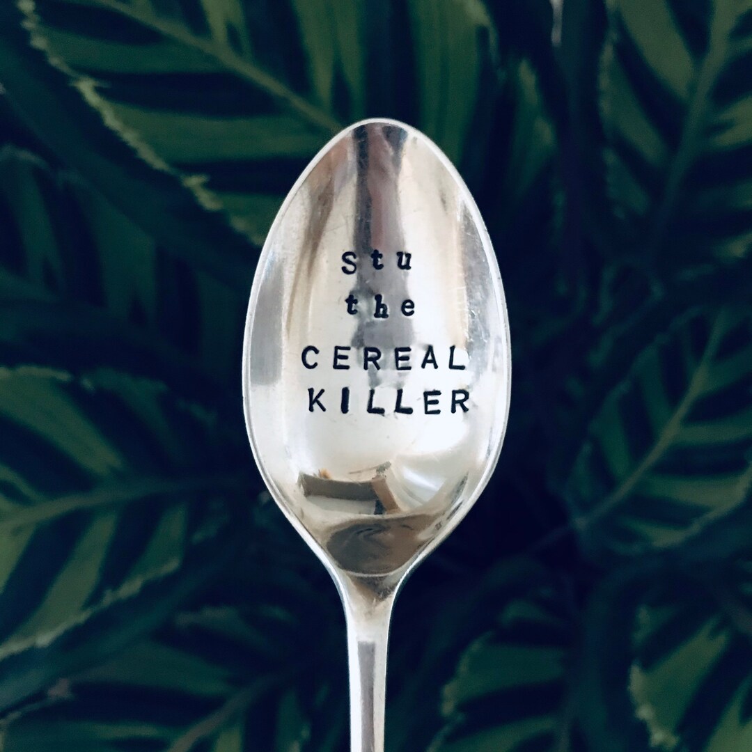Customisable Vintage Desert Spoon - Cereal Killer - Hand Stamped - Etsy
