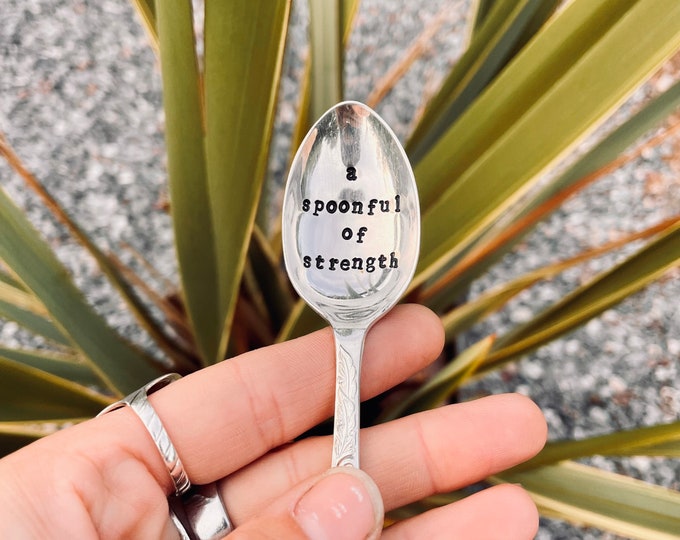 A Spoonful of Strength Hand Stamped Vintage Teaspoon - Affirmation ...