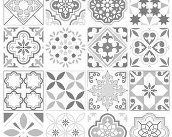 Tile Stickers, Pack of 16, Waterproof Use on 200mm X 200mm, 20 X 20cm ...