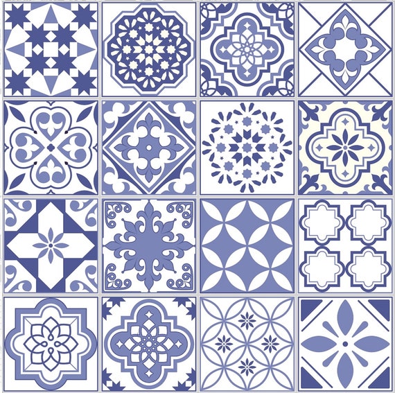 Mosaic Tile Stickers 16 per Pack Waterproof Transfers for - Etsy UK