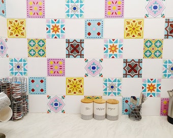 Tile Stickers, Pack of 16, Waterproof Use on 200mm X 200mm, 20 X 20cm ...