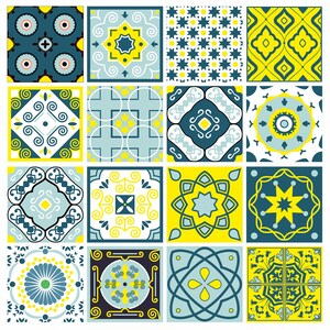Mosaic Tile Stickers, 16 per Pack, Waterproof Transfers for 100mm X ...