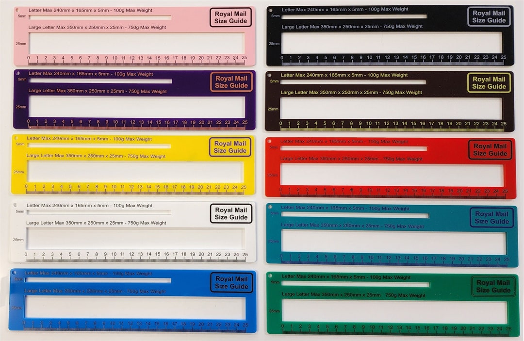 Royal Mail Size Guide for Letters and Large Letters in Acrylic or Wood ...