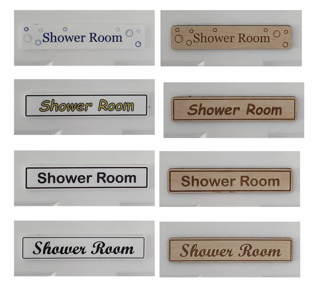 Shower Room Door Sign, Choose From 8 Different Plaques, Laser Cut ...