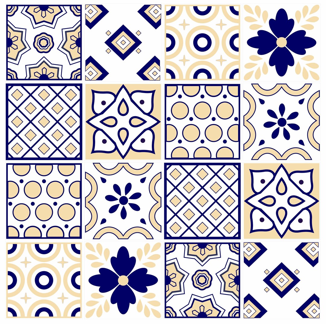 Mosaic Tile Stickers, 16 per Pack, Waterproof Transfers for 100mm X ...