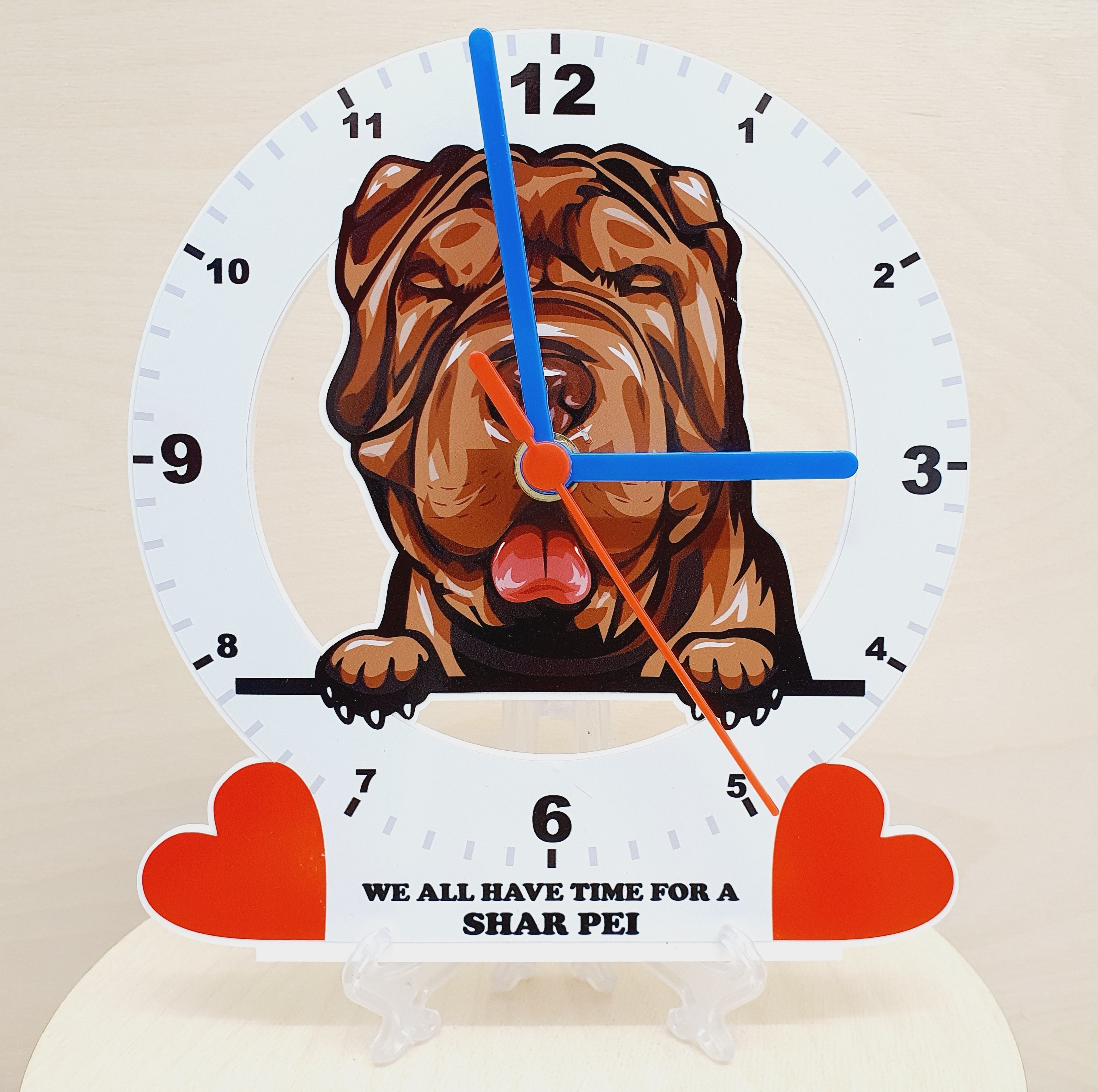 Dog Clock Cartoon Peeking Dog Breeds on a Quartz Clock Can | Etsy