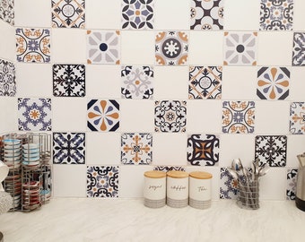 Tile Stickers, Pack of 16, Waterproof Use on 200mm X 200mm, 20 X 20cm ...