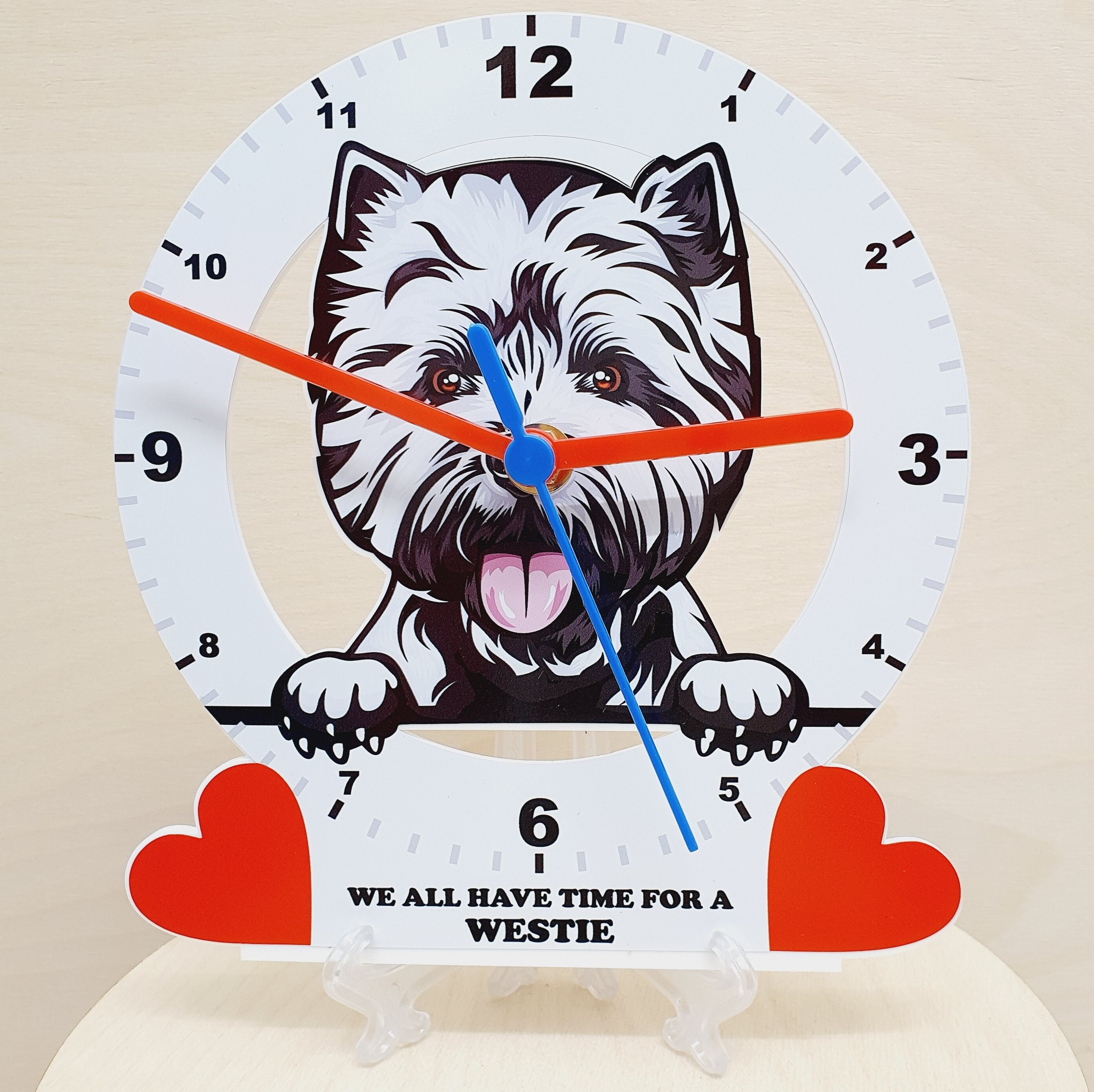 Dog Clock Cartoon Peeking Dog Breeds on a Quartz Clock Can | Etsy