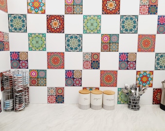 Tile Stickers, Pack of 16, Waterproof Use on 200mm X 200mm, 20 X 20cm ...