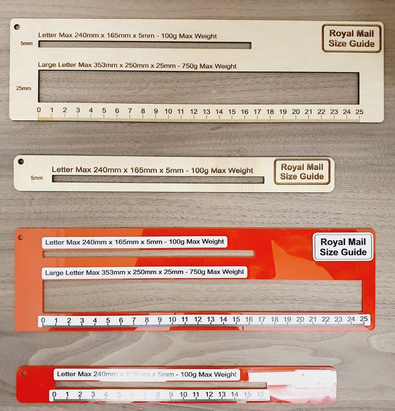 Royal Mail Size Guide for Letters and Large Letters in Acrylic | Etsy