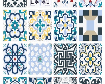 Tile Stickers, Pack of 16, Waterproof Use on 200mm X 250mm, 20 X 25cm ...
