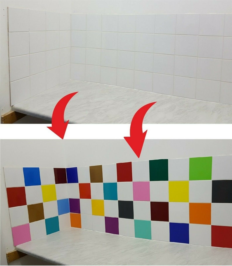 10 or 25 or 50 Gloss Tile Stickers Transfers for 150mm X 200mm or 6 ...