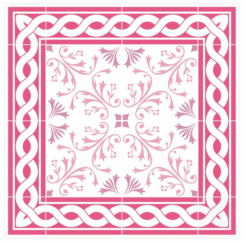 Mosaic Pink Tile Stickers, 16 per Pack, Waterproof Transfers for 100mm ...