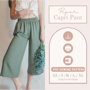 Linen Pant Pattern | Digital PDF Sewing Pattern | Wide Leg Pants ...