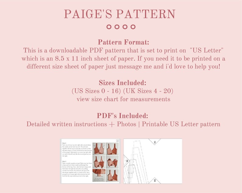 Tank Top Pattern Digital PDF Sewing Pattern Sizes XS-XL - Etsy