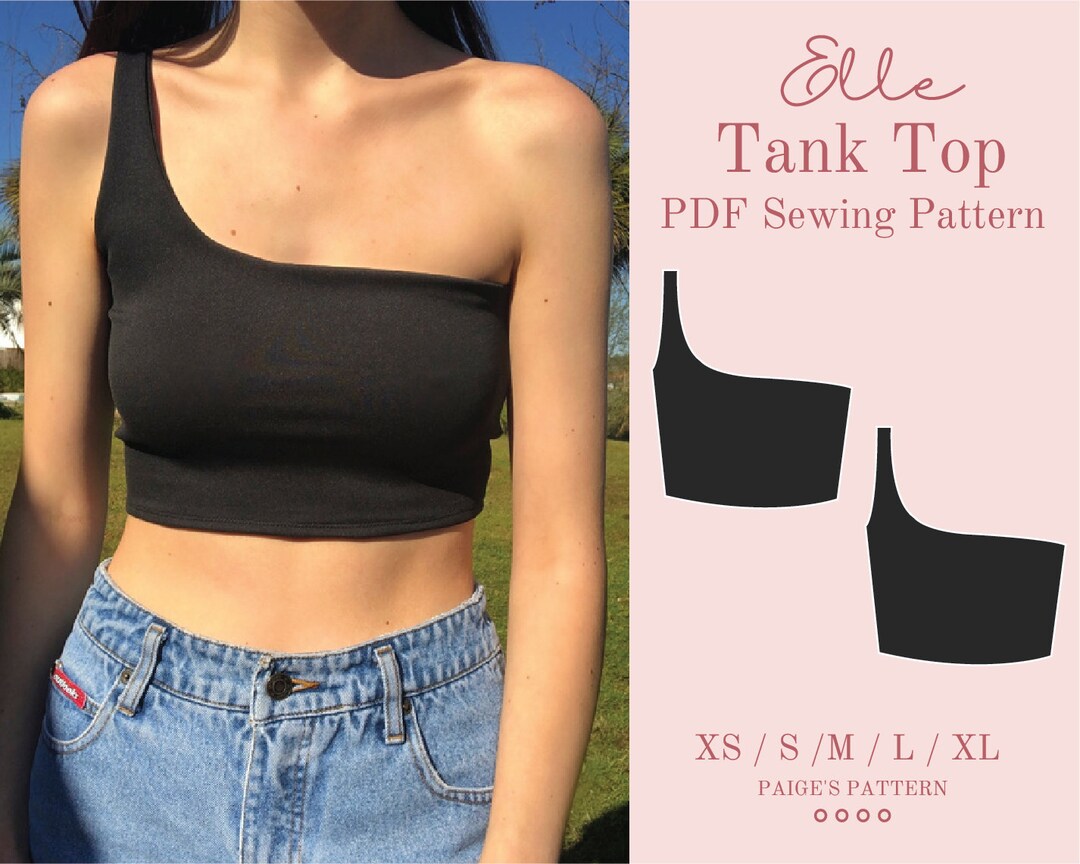Tank Top Pattern Digital PDF Sewing Pattern Sizes XS-XL One Shoulder ...