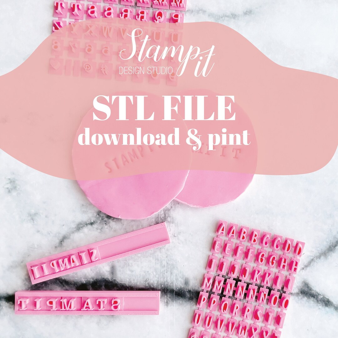 Alphabet Clay Stamp - Typwriter STL FILE - Download and Print - ABC ...