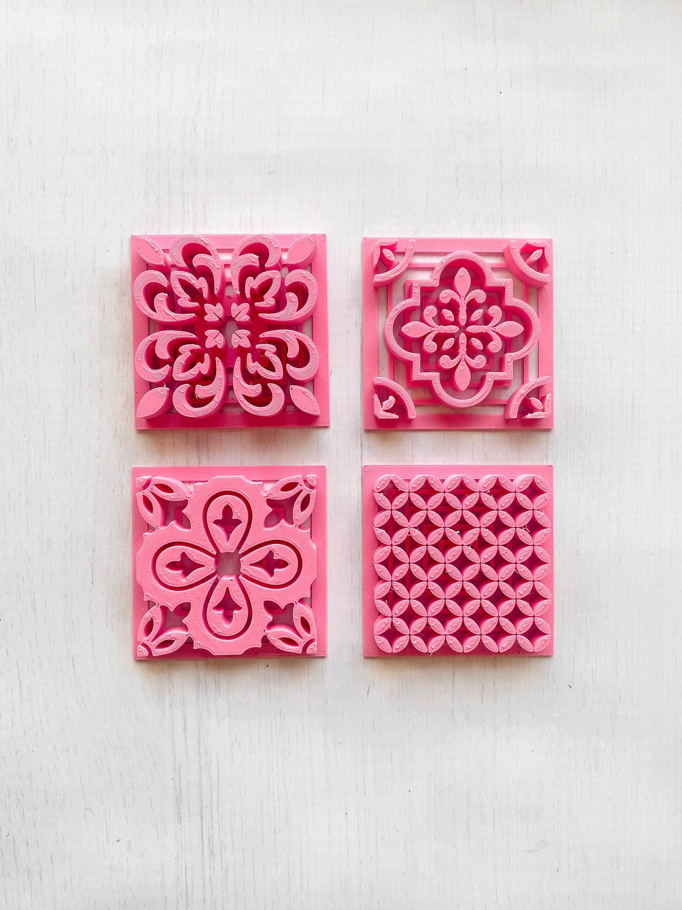 Mosaic Set Cookie Stamp - 4 Design Geometrical Flower Patterns - DIY ...