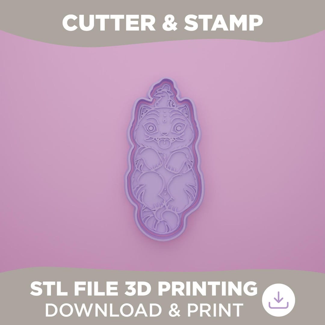 K-pop Demon Hunters Derpie and Sussie Cutter and Stamp STL – Cat With ...