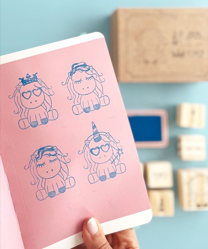 Wooden Toy for Kids Unicorn Stamp Toy Learning Stamp Toy - Etsy