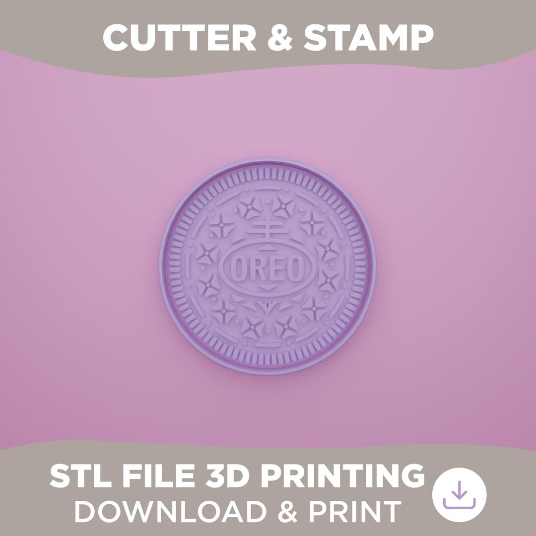 Oreo Chocolate Sandwich Cookie Cutter and Stamp STL – Embossed Biscuit ...