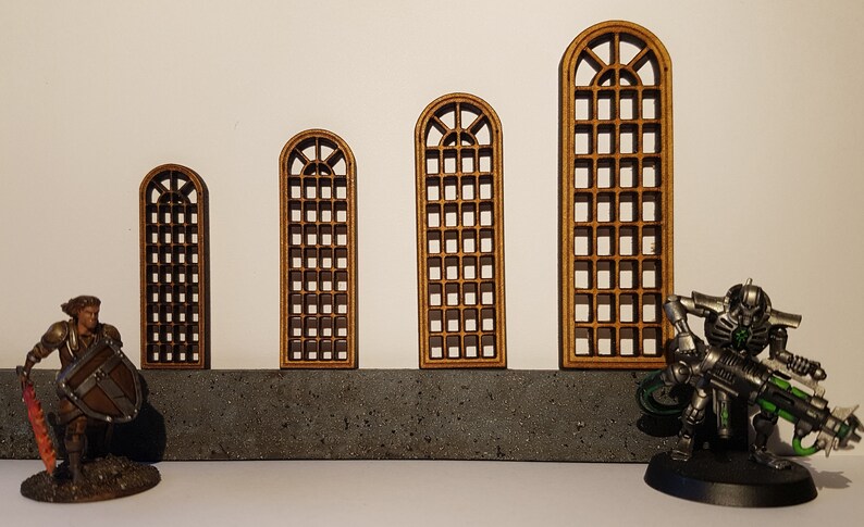 10 Pack MDF Laser Cut Windows for Terrain Buildings D&D Warhammer 28mm ...
