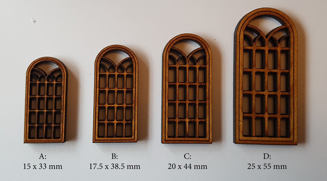 10 Pack MDF Laser Cut Windows for Terrain Buildings D&D Warhammer 28mm ...