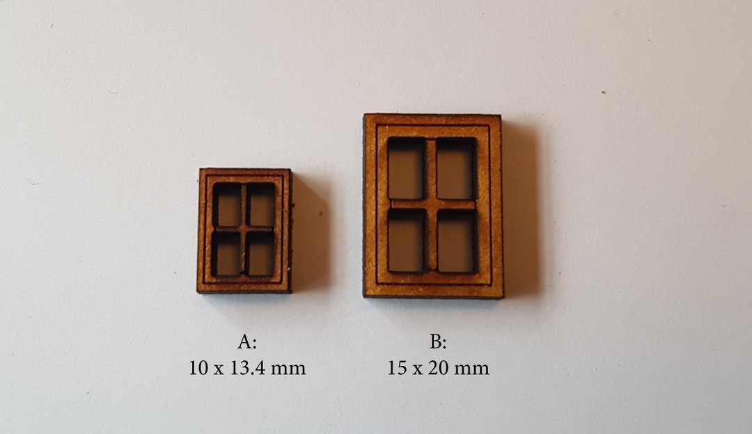 10 Pack MDF Laser Cut Windows for Terrain Buildings D&D Warhammer 28mm ...