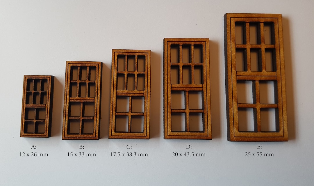 10 Pack MDF Laser Cut Windows for Terrain Buildings D&D Warhammer 28mm ...