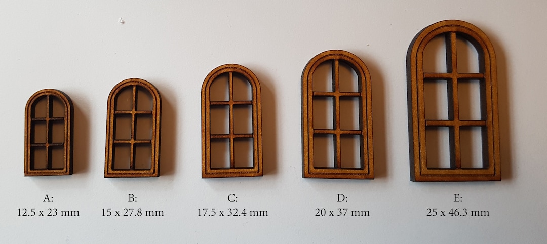 10 Pack MDF Laser Cut Windows for Terrain Buildings D&D Warhammer 28mm ...