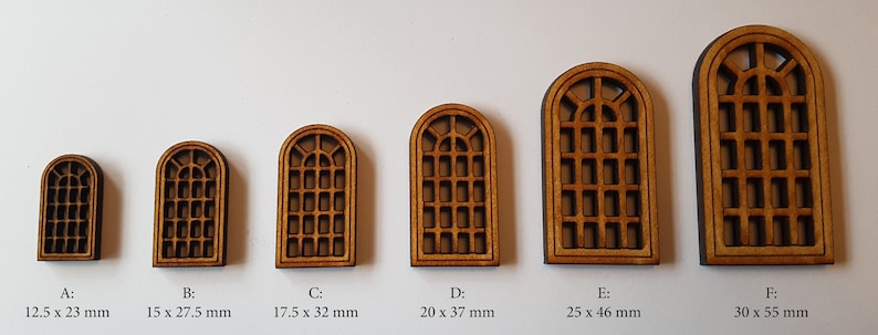 10 pack MDF Laser Cut Windows for Terrain buildings D&D | Etsy