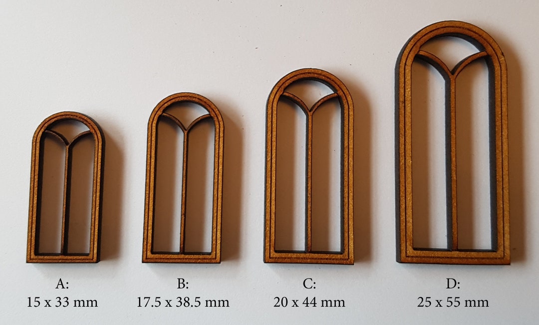 10 Pack MDF Laser Cut Windows for Terrain Buildings D&D Warhammer 28mm ...