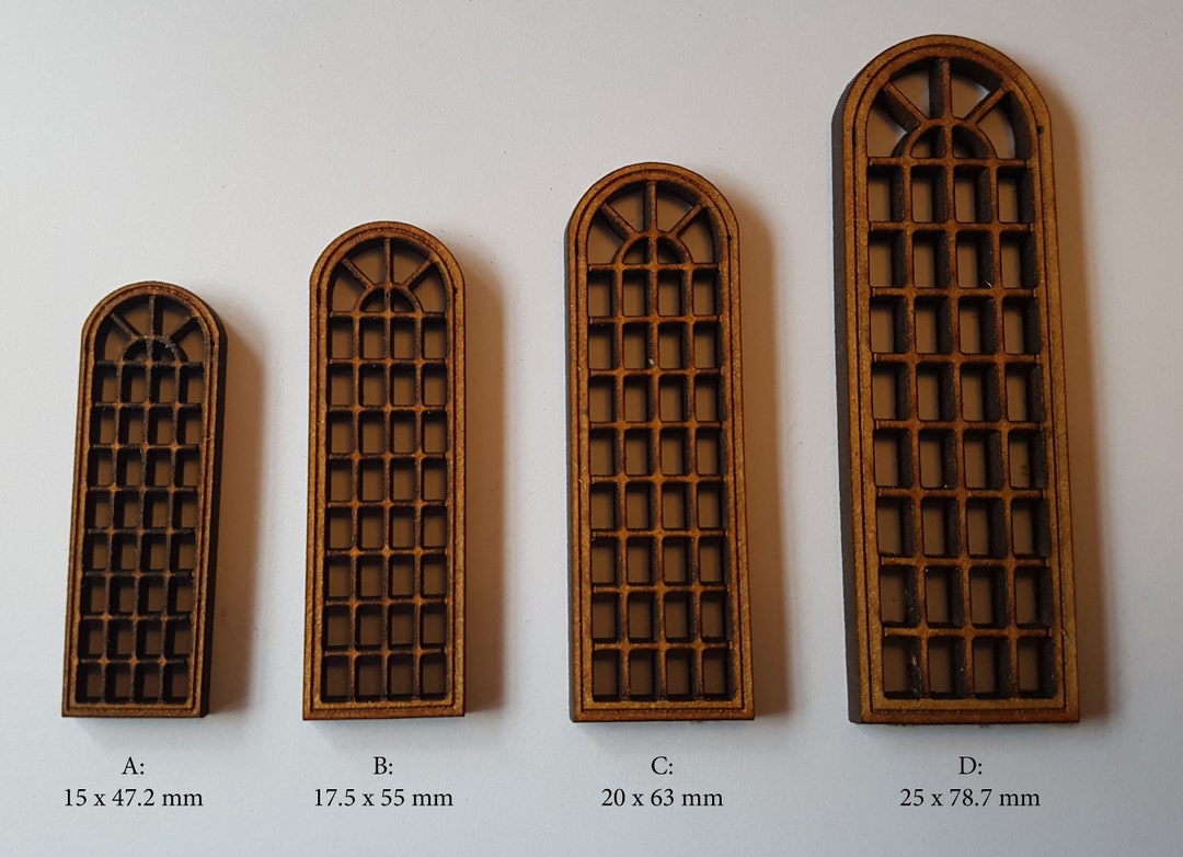 10 Pack MDF Laser Cut Windows for Terrain Buildings D&D Warhammer 28mm ...