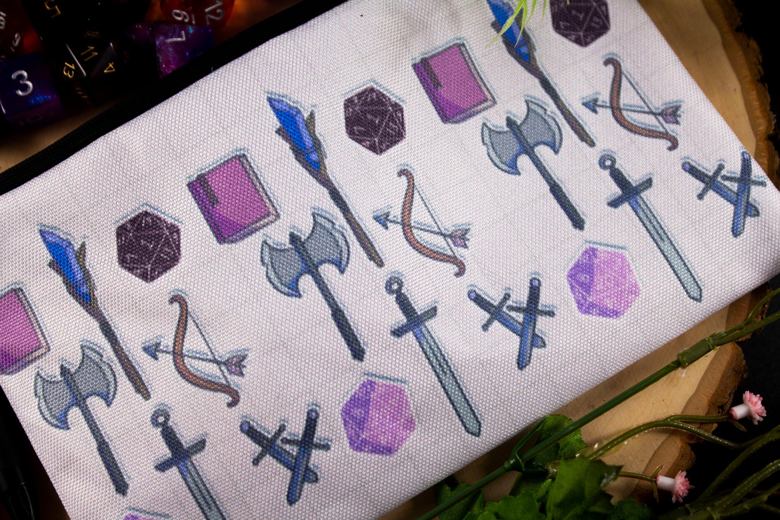 Dungeons and Dragons DND Weapon and Dice Pencil Pouch/pencil | Etsy