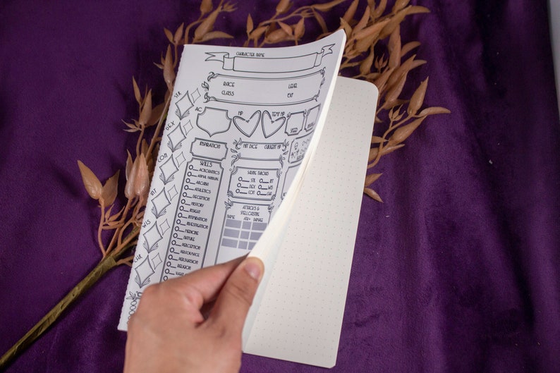 DND Character Sheet Notebook Dotted Pages Soft Cover TTRPG - Etsy